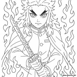 Coloriage de Muzan dans Demon Slayer à Télécharger ou à Imprimer ...