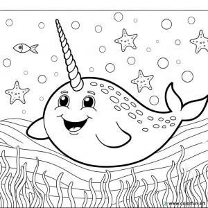 12 Coloriages De Narvals - Coloriages Gratuits pour Enfants - ColorFun.fr