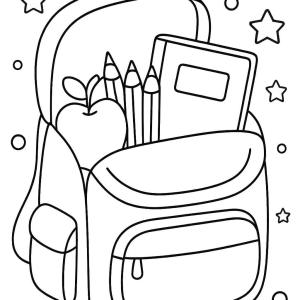 Coloriage d'un cartable à colorier à Télécharger ou à Imprimer gratuitement