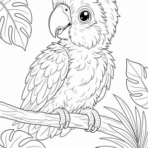 Rainbow parrot coloring page Download or Print for free