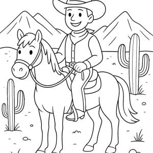 Cowboy-Ausmalbild für ein Mädchen Kostenloser Download oder Ausdruck ...
