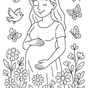 Coloriage de la silhouette d'une femme enceinte à Télécharger ou à ...