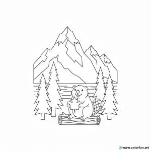 Dibujo para colorear de un oso polar en Canadá Descargar o Imprimir de ...