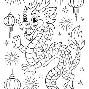 Coloriage pour le Nouvel An chinois à Télécharger ou à Imprimer ...