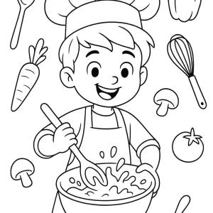 Baby Chef coloring page Download or Print for free