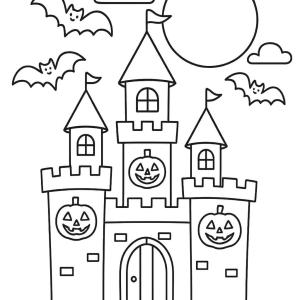 Halloween coloring page: bat flying at night Download or Print for free