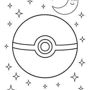 Large-format Pokéball coloring page Download or Print for free