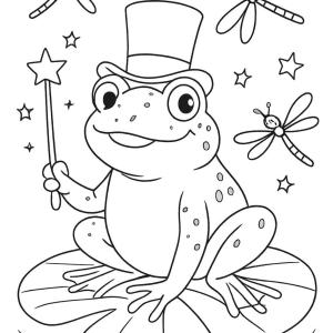 Coloring page of a toad under the rain Download or Print for free