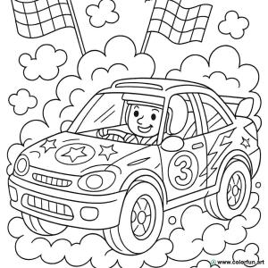Fantastic rally car coloring page Download or Print for free