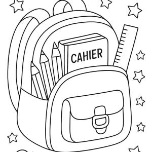 Coloriage d'un cartable à colorier à Télécharger ou à Imprimer gratuitement
