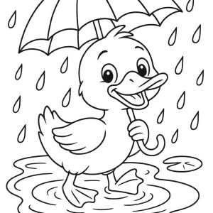 Fun duck coloring page Download or Print for free