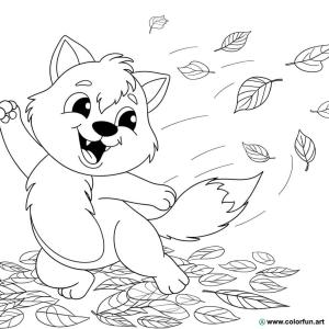 Coloriage du petit loup mignon à Télécharger ou à Imprimer gratuitement