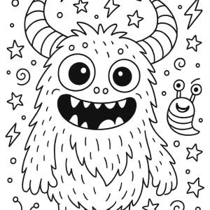 Coloriage d'un monstre effrayant pour la fête à Télécharger ou à ...