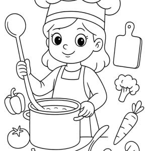 Baby Chef coloring page Download or Print for free
