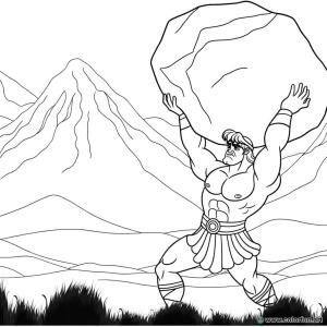 Dibujo para colorear de los 12 trabajos de Hércules Descargar o ...