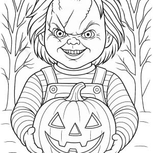 Chucky coloring page for fans Download or Print for free