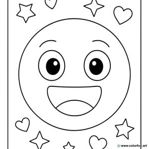 Planșă de colorat cu emoticoane Descărcați sau tipăriți gratuit