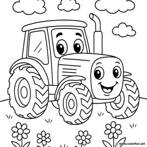 Coloring page of a Fendt tractor Download or Print for free