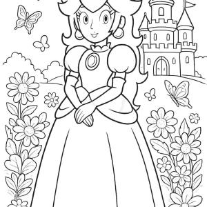 Smiling Princess Peach coloring page Download or Print for free