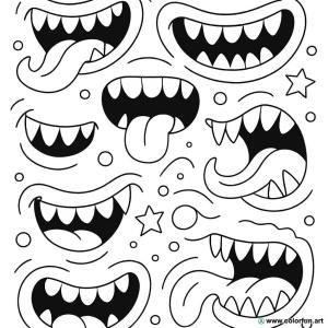 30 Coloriages De Bouche Et Dents - Coloriages Gratuits pour Enfants ...