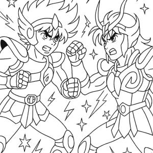 Coloring page of the villains from Saint Seiya Download or Print for free