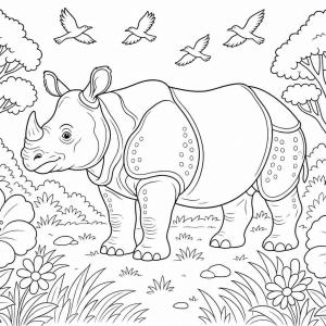 White rhinoceros coloring page Download or Print for free