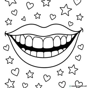 Coloriage de la bouche et des dents à Télécharger ou à Imprimer ...