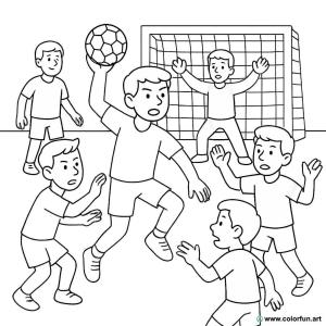 Coloriage du ballon de handball à Télécharger ou à Imprimer gratuitement