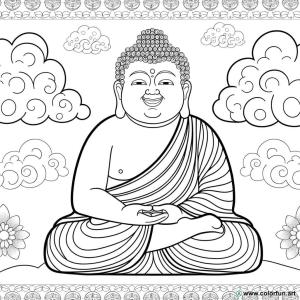 Coloriage d'un grand mandala à Télécharger ou à Imprimer gratuitement