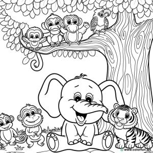 15 Dibujos Para Colorear De Animales De La Jungla - Dibujos para Colorear Gratis para Niños ...