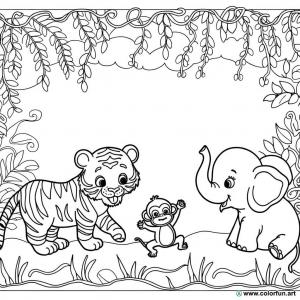 15 Dibujos Para Colorear De Animales De La Jungla - Dibujos para Colorear Gratis para Niños ...