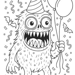 Coloriage d'un monstre effrayant à dessiner à Télécharger ou à Imprimer ...