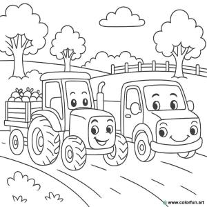 Coloring page of a Fendt tractor Download or Print for free