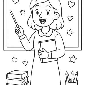 Planșă de colorat pentru învățătoare și elevi Descărcați sau tipăriți ...