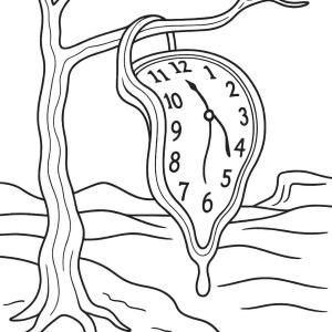 Salvador Dalí-inspired coloring page: the melting clocks Download or ...