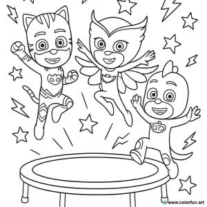 Coloriage pour une pyjama party à Télécharger ou à Imprimer gratuitement